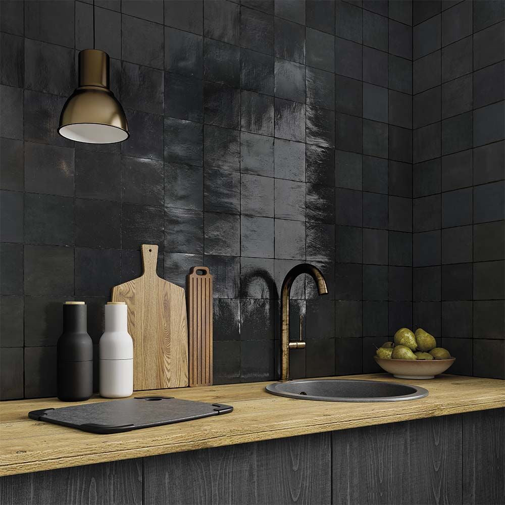 Flash Graphite Ceramic Wall 130x130mm — Tiles & Stone Direct