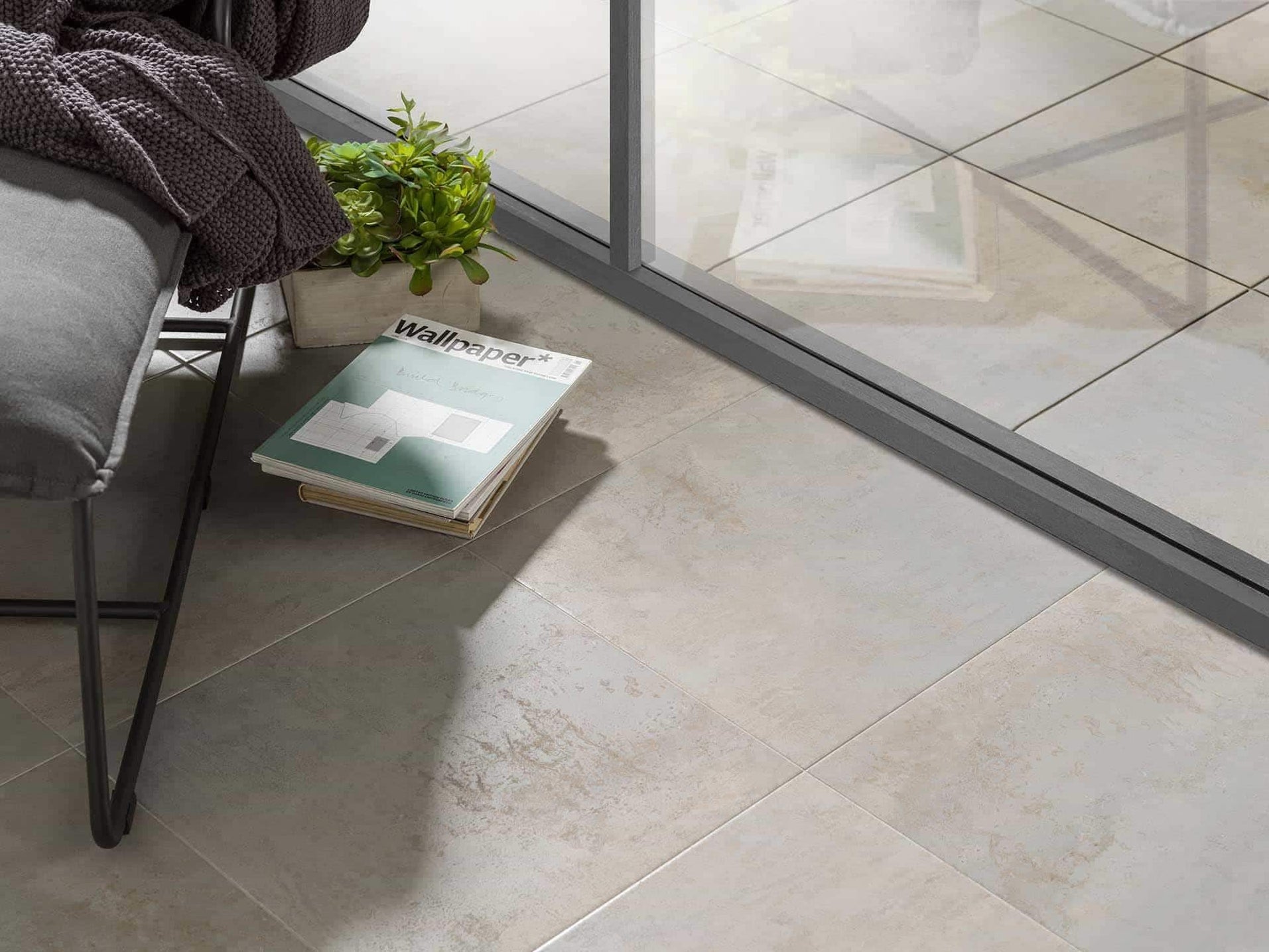 Porcelanosa Ferroker Aluminio 44.3x44.3 — Tiles & Stone Direct