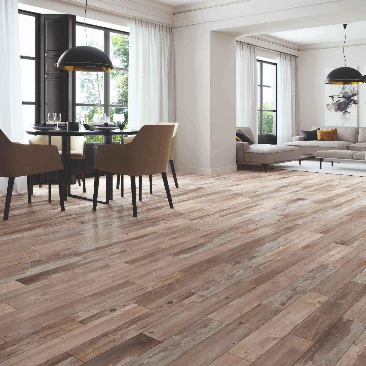 Barnwood Aged Oak Glazed Porcelain W&F 150x900mm — Tiles & Stone Direct