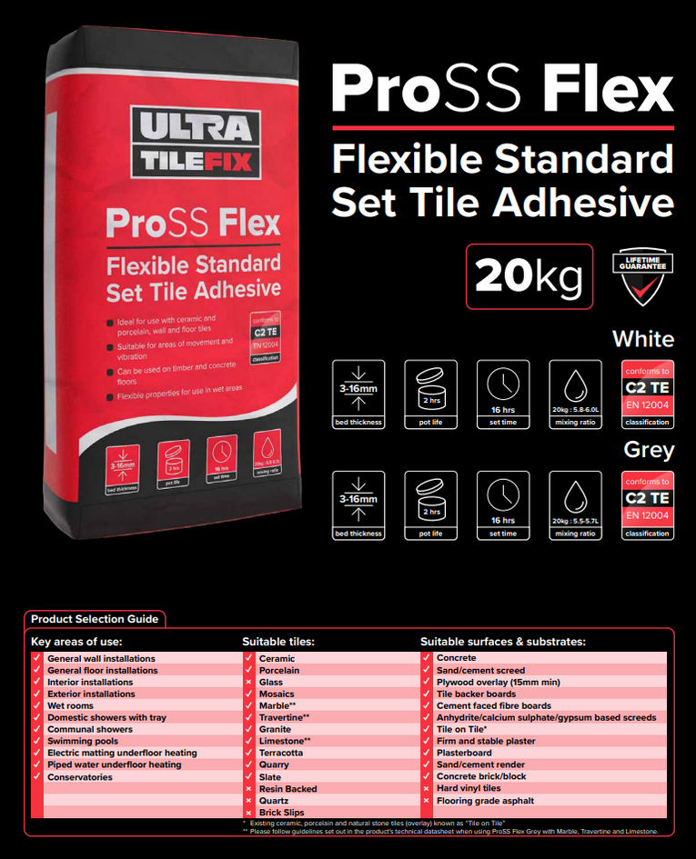 Ultra Pro SS Flex: Flexible Standard Set Tile Adhesive — Tiles & Stone Direct